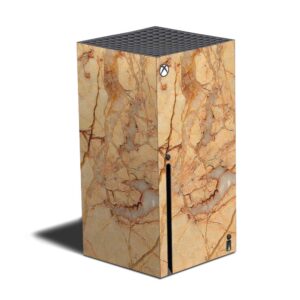 mightyskins skin compatible with xbox series x - amber marble | protective, durable, and unique vinyl decal wrap cover | easy to apply and change styles | made in the usa (mixbserx-amber marble)