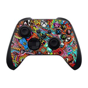 mightyskins carbon fiber skin compatible with xbox series x and s controller - acid trippy | protective, durable textured carbon fiber finish | easy to apply and change styles | made in the usa