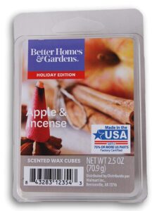 better homes and gardens scented wax cubes 2020 editions - apple & incense - 2.5 oz