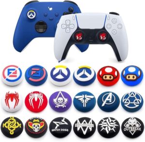 2pcs joystick cap silicone rubber thumb stick grip caps for ps5 ps4 ps3 xbox 360 xbox one xbox one x elite controller (color 7)