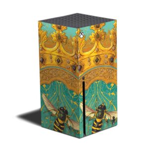 mighty skins skin compatible with xbox series x - bee queen | protective, durable, and unique vinyl decal wrap cover | easy to apply, remove, and change styles | made in the usa (mixbserx-bee queen)