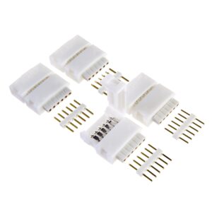 litcessory 6-pin to cut-end connector for philips wiz led light strips (4 pack, white)