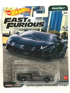 hot wheels fast & furious collection lamborghini aventador 1:64 scale vehicle from the fast film franchise, modern & classic cars, great gift for collectors & fans of the movies