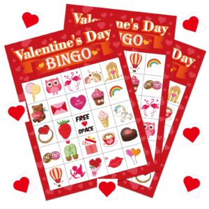 giantrump valentines day bingo game cards - 24 players valentine bingo games school classroom games valentine party games for family activity