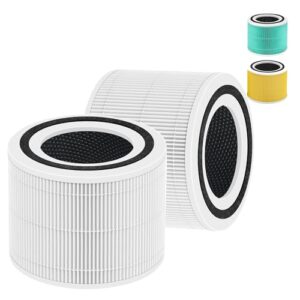 core 300 core 300s filter compatible with levoit core 300 and core 300s vortexair air purifier, core 300-rf and core p350 3-in-1 hepa filter, part no. core 300-rf and core p350-rf, 2 pack white