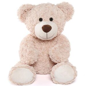 tezituor brown beige teddy bear stuffed animal - 24 inches teddy bear plush toy for boys and girls