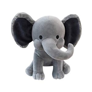 boqopod stuffed elephant animal plush toys 9 inch (gray)