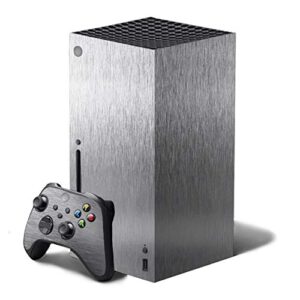 brushed silver metal - air release vinyl decal mod skin kit by system skins - compatible with xbox series x console (xbx)