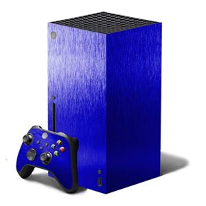 brushed blue metal - air release vinyl decal mod skin kit by system skins - compatible with xbox series x console (xbx)