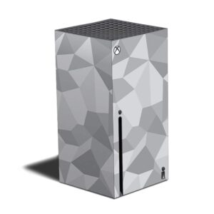 mightyskins skin compatible with xbox series x - gray polygon | protective, durable, and unique vinyl decal wrap cover | easy to apply and change styles | made in the usa (mixbserx-gray polygon)