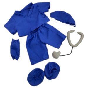 byo-bff stuffed animals plush toy outfit – dark blue scrubs outfit 16”