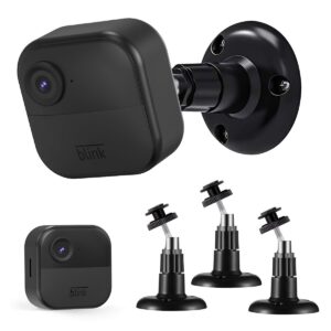 3rd & 4th gen blink outdoor camera mounts, aotnex all-new 360 degree adjustable cover surveillance wall mounts for blink outdoor indoor home security camera system (3 pcs, black)