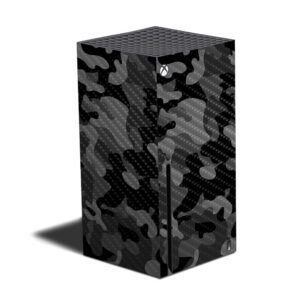 mightyskins carbon fiber skin compatible with xbox series x - black camo | protective, durable textured carbon fiber finish | easy to apply and change styles | made in the usa (cf-mixbserx-black camo)