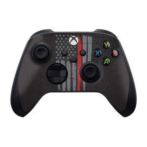 mightyskins skin compatible with xbox series x and s controller - thin red line | protective, durable, and unique vinyl decal wrap cover | easy to apply and change styles | made in the usa, mixbserxscon-thin red line