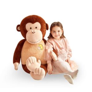 ikasa large monkey stuffed animal plush monkey toy for children (brown, 30 inches)