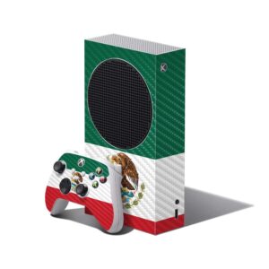 mightyskins carbon fiber skin compatible with xbox series s bundle - mexican flag | protective, durable textured carbon fiber finish | easy to apply and change styles | made in the usa