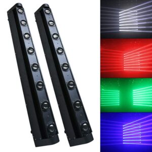 2pcs moving head lights, 4-in-1 8x10w led moving head stage lights dj moving head beam bar rgbw dmx512 sound activated strobe effect stage lighting for disco ktv club party wedding