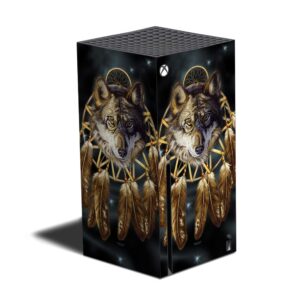 mighty skins skin compatible with xbox series x - wolf dreams | protective, durable, and unique vinyl decal wrap cover | easy to apply and change styles | made in the usa (mixbserx-wolf dreams)