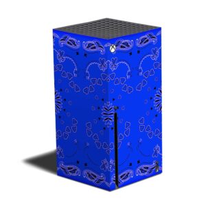 mighty skins skin compatible with xbox series x - blue bandana protective, durable, and unique vinyl decal wrap cover easy to apply and change styles made in the usa (mixbserx-blue bandana)