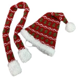 byo-bff stuffed animals plush toy outfit (headwear) – festive knit hat & scarf combo 16”