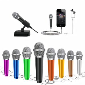 jemii mini microphone,tiny microphone,phone microphone, asmr microphone,mini karaoke microphone,forvoicerecording chatting and singing on iphone,android,pc(black)