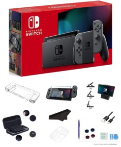 galliumpi newest nintendo switch 32gb console with gray joy-con, 6.2" multi-touch 1280x720 display, wifi, bluetooth, hdmi deluxe 13-in-1 bundle