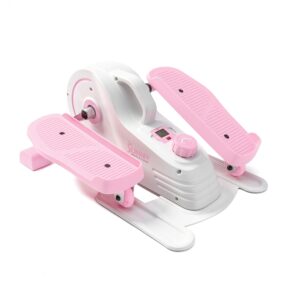 sunny health & fitness pink fully assembled magnetic under desk elliptical peddler, portable foot & leg pedal exerciser- p2030