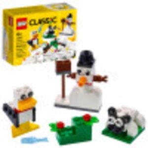 lego classic creative white bricks 11012 building kit; toy building set for creative play with 3 build ideas, including a snowman, sheep and seagull; great for kids aged 4 and up, new 2021 (60 pieces)