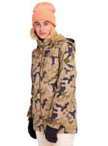 burton women's standard lelah jacket, martini olive terra camo, medium