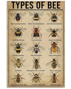 15 types of bee metal tin sign retro kitchen garden restaurant farm shopping mall bar cafe man cave farm wall decoration iron painting metal plate 8x12inch