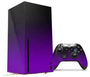 wraptorskinz skin decal vinyl wrap compatible with the xbox series x console and controller - smooth fades purple black (gaming console not included)