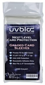 psa graded card bags sleeves (100 count) soft holders for trading baseball sports slabs