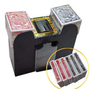 fonbear automatic card shufflers 6 deck (playing cards included) - battery-operated electric shuffler heavy duty - great for casino, home & tournament use for uno, blackjack, texas hold'em, phase 10