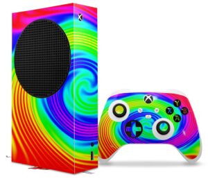 wraptorskinz skin decal vinyl wrap compatible with the xbox series s console and controller rainbow swirl (gaming console not included)