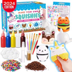 insnug sensory toys squishy toy food - stress relief squishies for girl kids age 4 6 8 10 kawaii jumbo diy slow rising squeeze autism unicorn gift ice cream cake milk shake donut painting art set