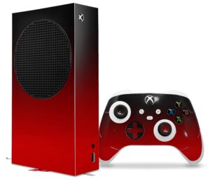 wraptorskinz skin decal vinyl wrap compatible with the xbox series s console and controller smooth fades red black (gaming console not included)