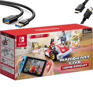 nintendo 2020 newest - mario kart live: home circuit - mario set edition - holiday family gaming bundle switch, switch lite - red