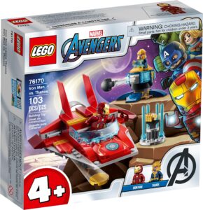 lego marvel avengers iron man vs. thanos 76170 cool, collectible superhero building toy for kids featuring marvel avengers iron man and thanos minifigures, new 2021 (103 pieces)