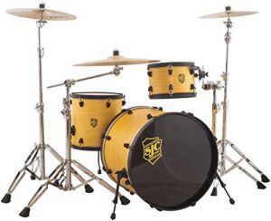 sjc custom drums pathfinder series 3-piece shell pack - cyber yellow satin