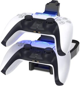 ps5 controller charger - dual controller charging station for playstation 5 dualsense with led indicator