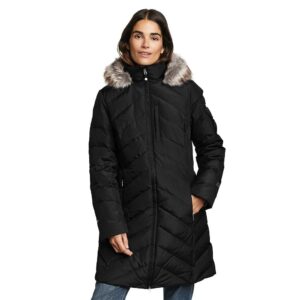 eddie bauer women's crystal ridge down parka, black, medium