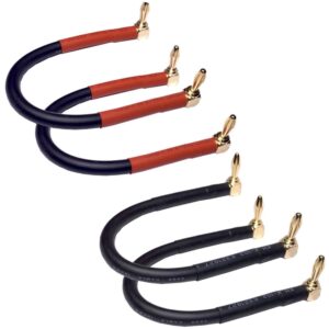 cess-138-6i right angle banana plug jumper cable, speaker jumpers, (90 to 90, 6-inch)