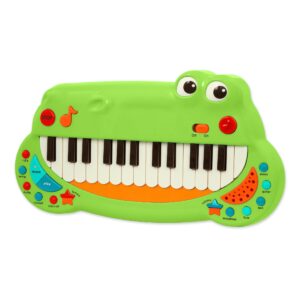 battat- toddler piano toy – musical instrument for kids, children – animal keyboard piano with 5 instrument settings-crocodile piano – 2 years +