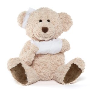 muiteiur teddy bear stuffed animal get well soon teddy bear 25.6 inch big speedy recovery stuffed animal teddy bear gifts for kid adult after surgery soft bandage plush bear