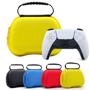 birsppy kakuma travel carrying case for ps5 controller, hard protective case storage bag for playstation 5 dualsense wireless controller (yellow)