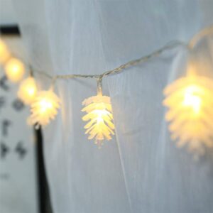 无 christmas pine cones shape led fairy string 40 led 19.68 feet battery power warm white string lights indoor and outdoor home garden lights