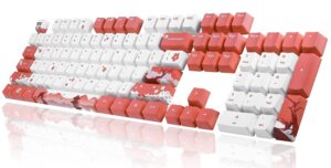 uuoeebb pbt keycaps, heat sublimation 104 pbt keycap oem key set for mx switches mechanical & optical gaming keyboard (sakura)