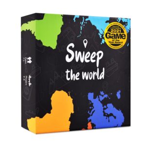 sweep the world card game – interactive geography game with all countries of the world – educational, competitive & fun game for kids, teens & all ages - learning game for the whole family