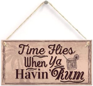 havin rum hanging sign funny alcohol bar pub man cave garden sign friendship plaques 10" x 5"