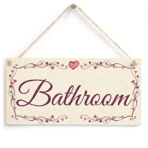 bathroom sign home decor wood sign plaque hanging wall art, decorative funny sign,garden sign 10"x5"